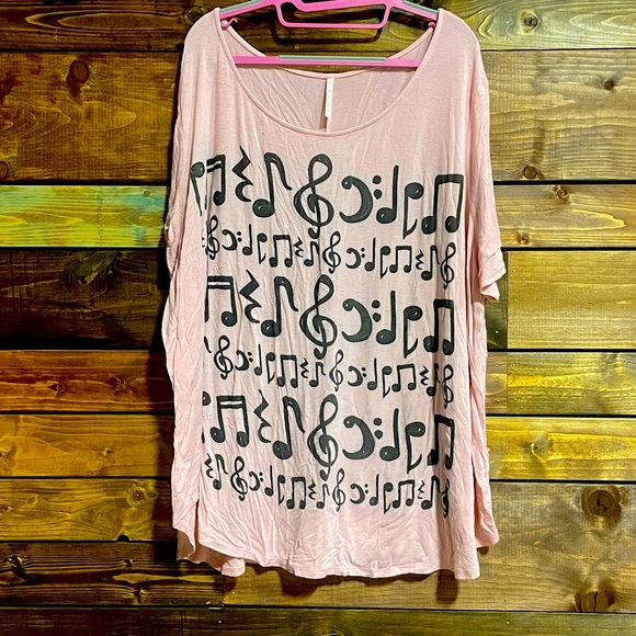 Mezzanine | Tops | Pink Music Note Blouse | Poshmark